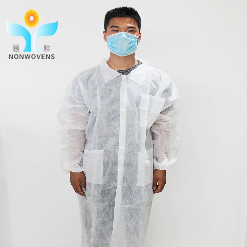 YIHE Long Style Disposable Visitor Gown OEM Disposable White Lab Coats ...